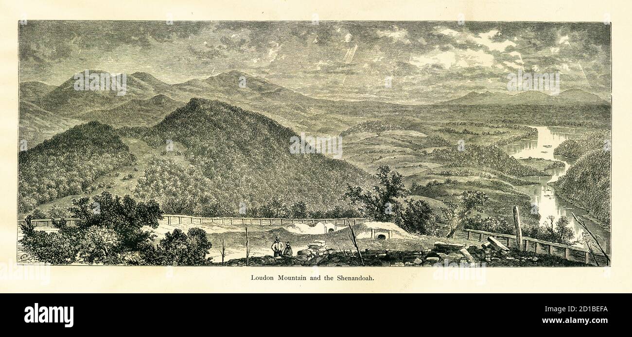 19th-century engtaving depicting the northwestern slope of Loudoun ...