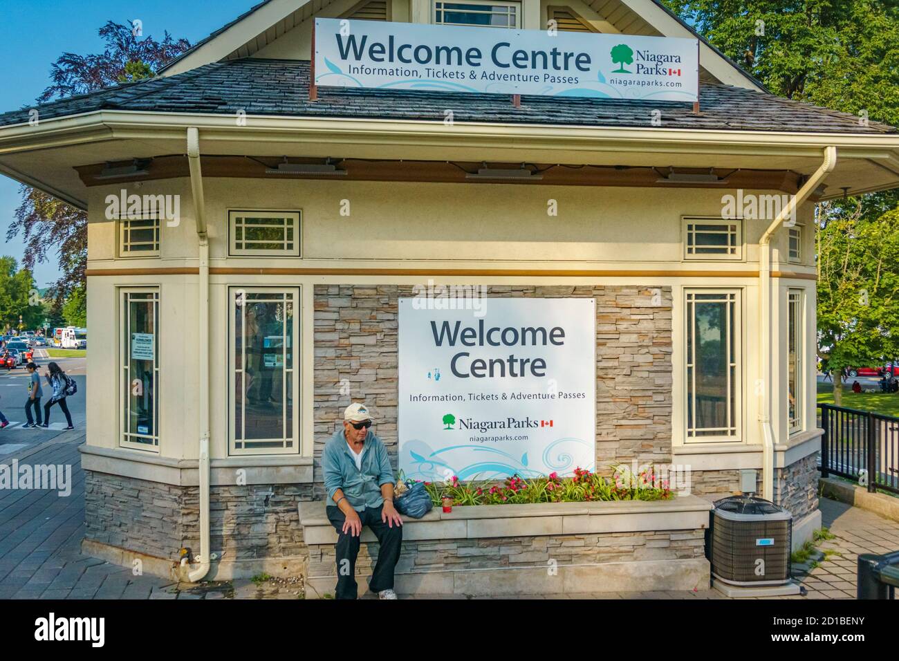 Niagara Falls, Canada, July 2015 - A welcome centre kiosk for assisting ...