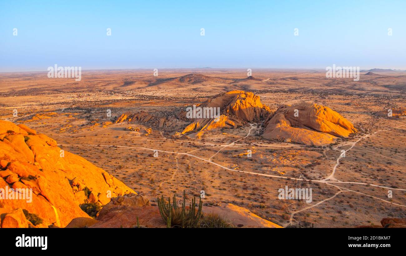 Landscape around Spitzkoppe, aka Spitzkop, with massive granite rock ...