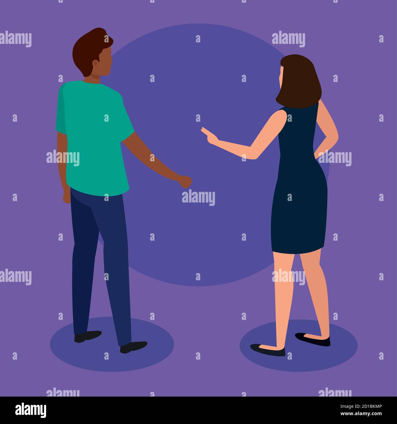 Woman and man cartoon of back vector design Stock Vector Image & Art ...