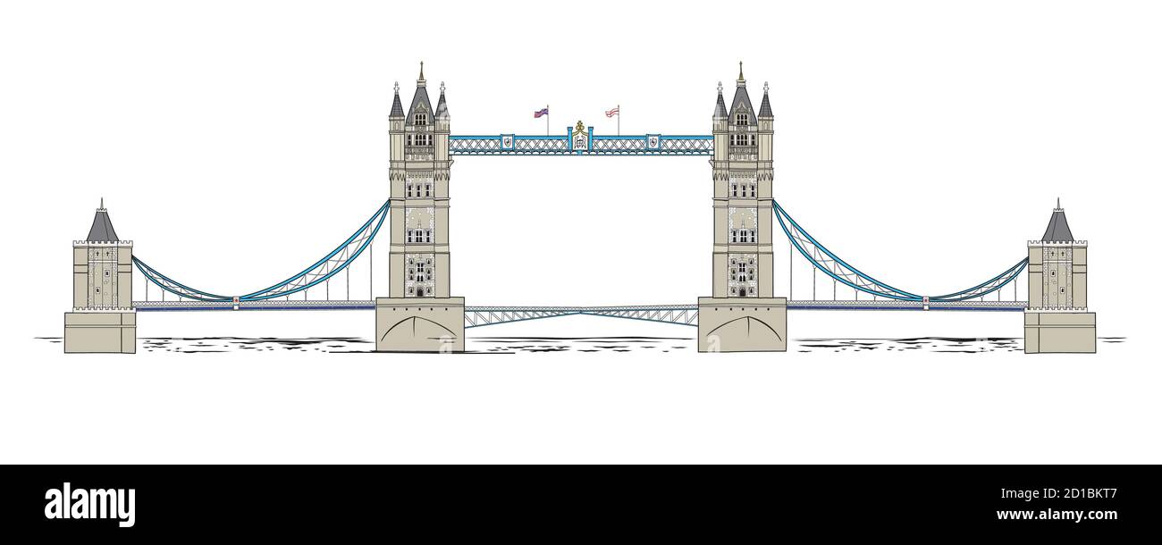 Vector illustration of Tower Bridge Stock Vector Image & Art - Alamy