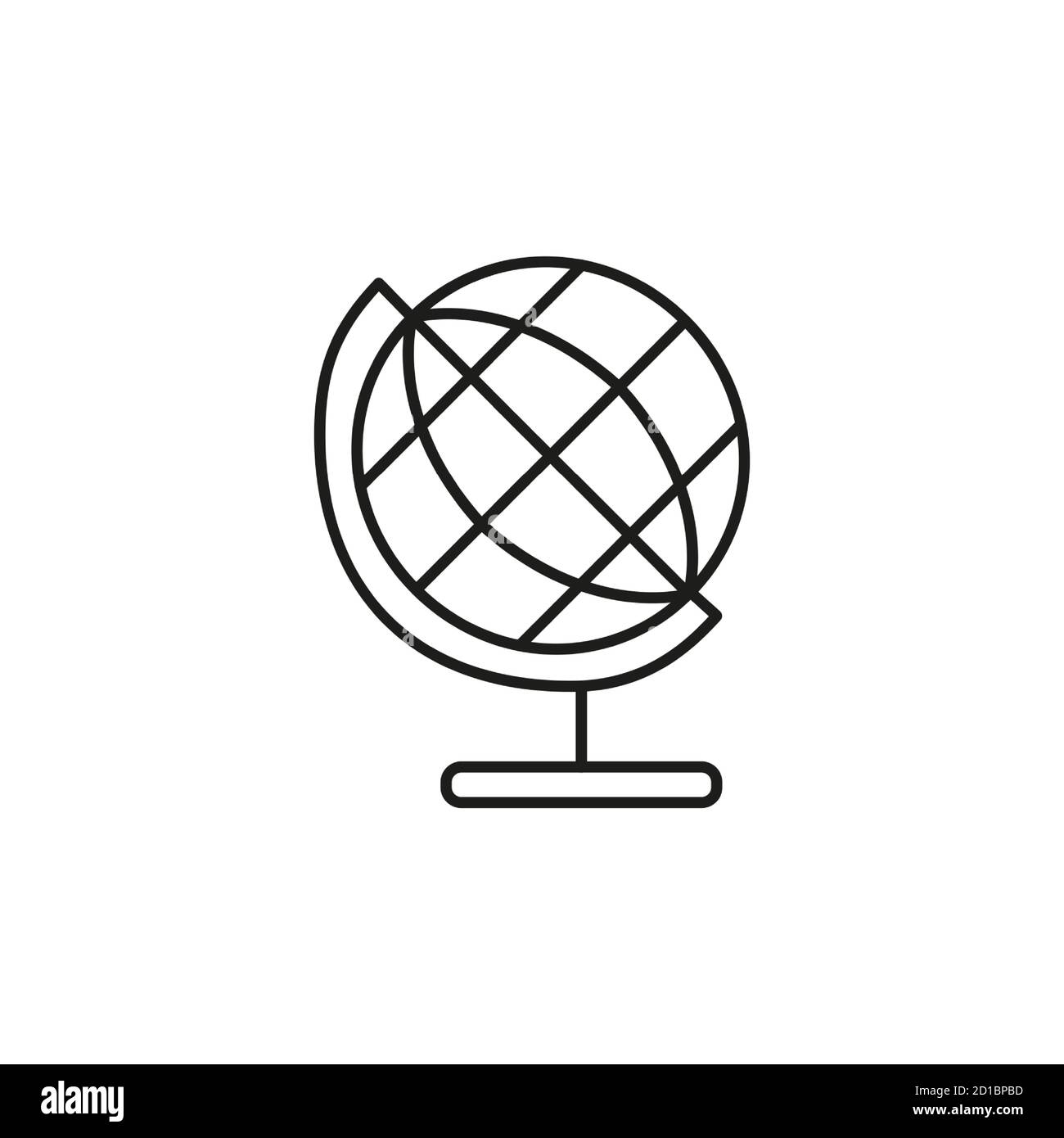 globe icon element of school icon for mobile concept and web app. Thin ...