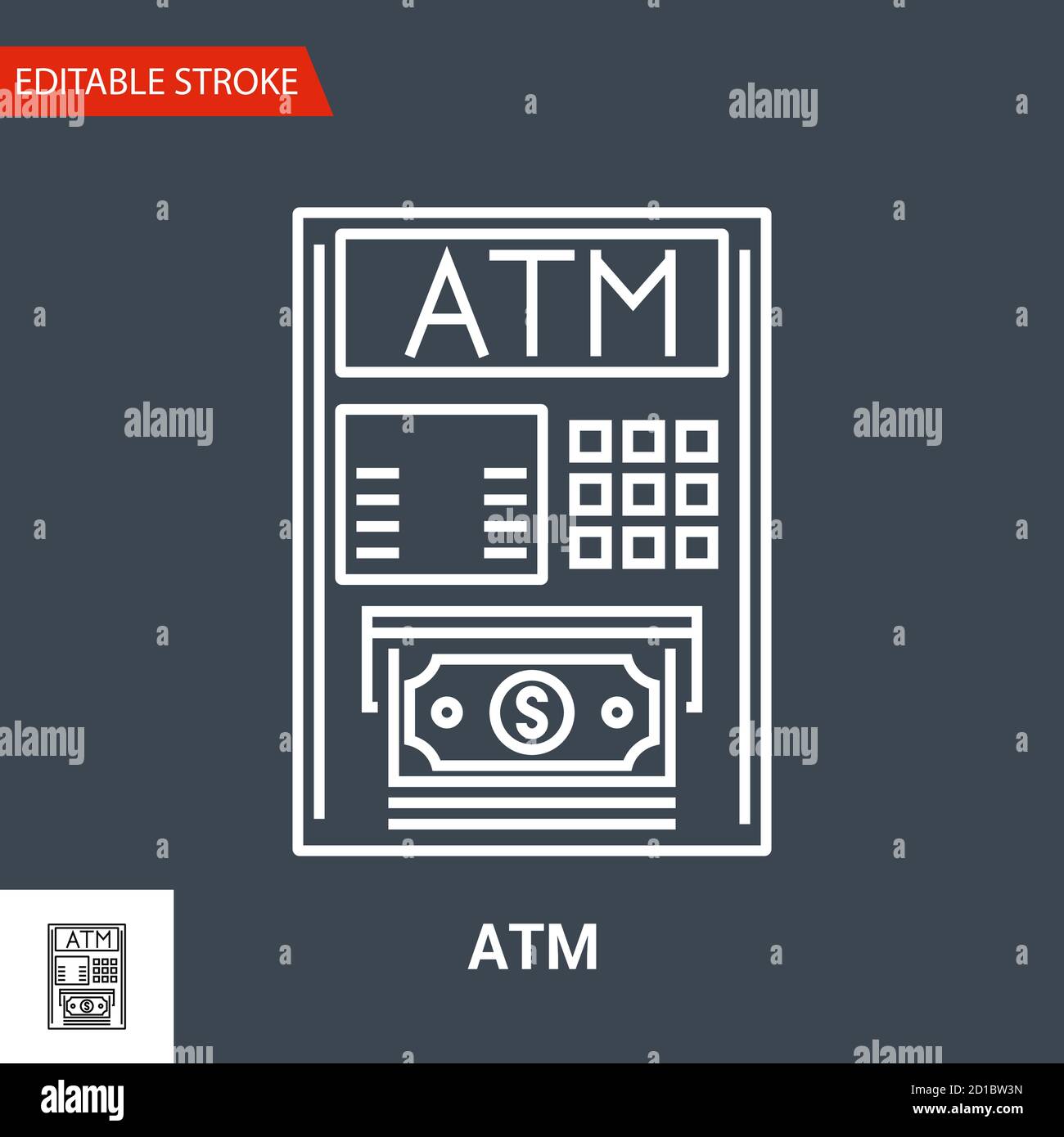 ATM Icon. Thin Line Vector Illustration Stock Vector Image & Art - Alamy