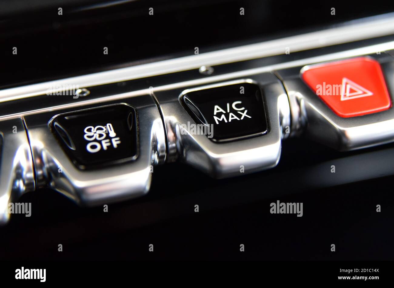 Buttons for activating the air conditioners on the dashboard passenger ...