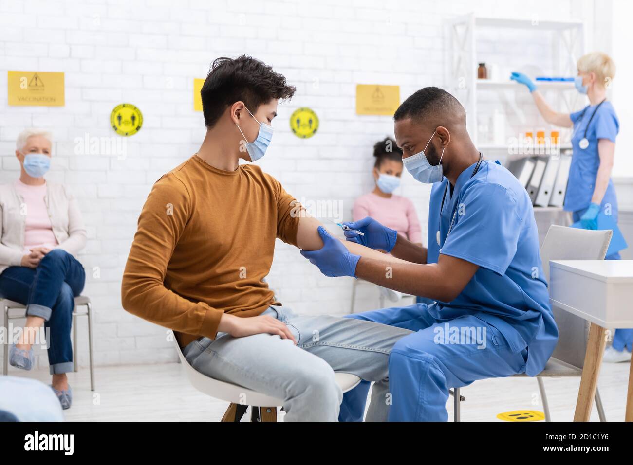 Chinese Patient Receiving Covid-19 Vaccine Injection During Doctor's ...