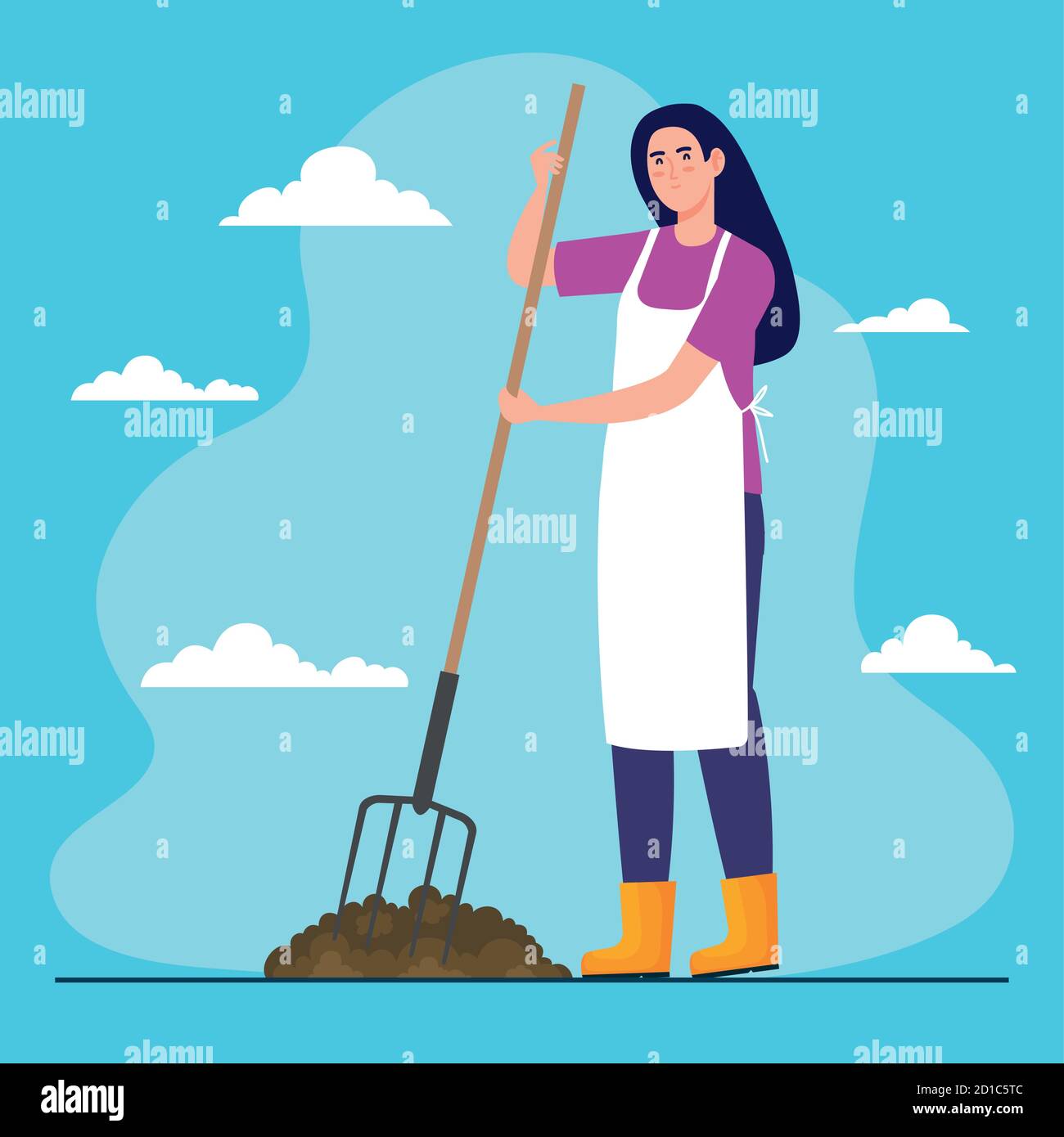 Gardening woman with rake vector design Stock Vector Image & Art - Alamy