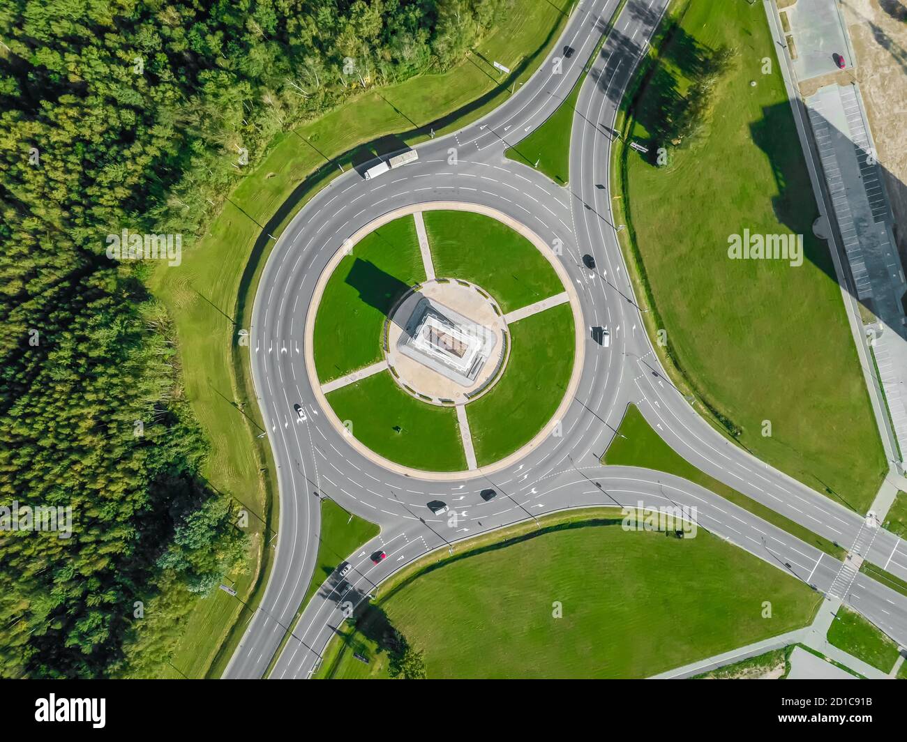 Road fork forest aerial hi-res stock photography and images - Alamy