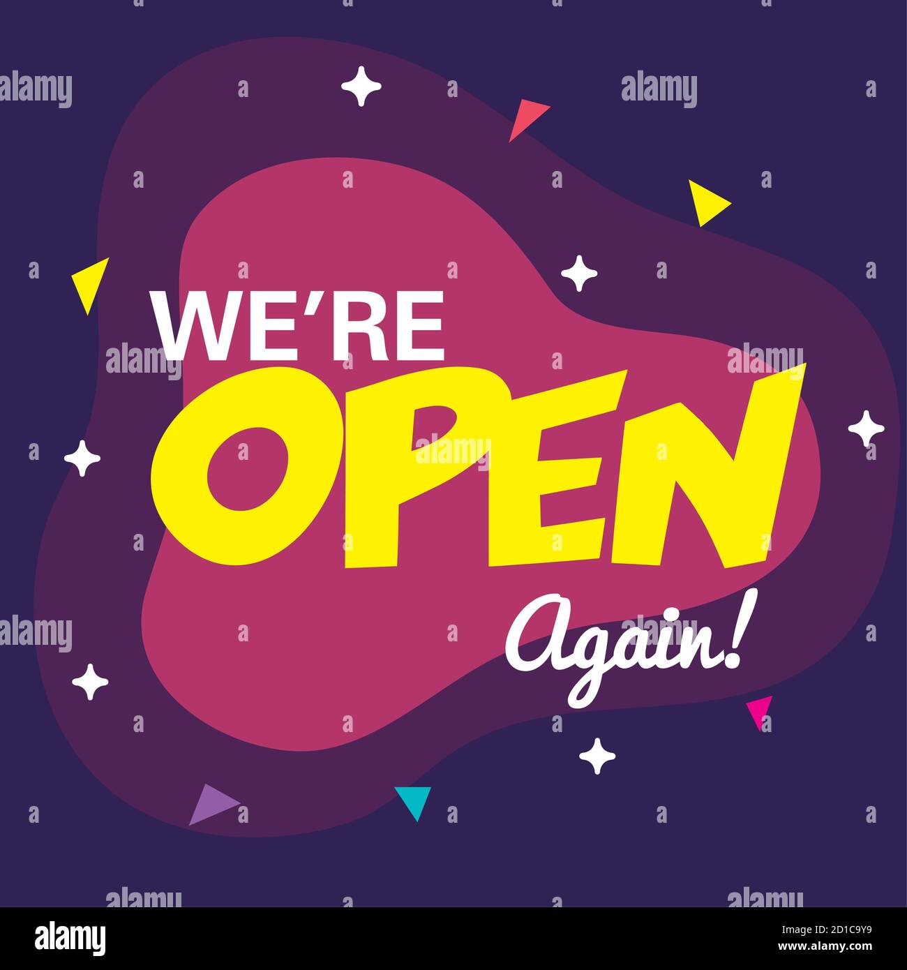 banner, lettering we are open again Stock Vector Image & Art - Alamy