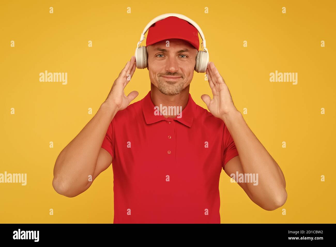 Best Sounding Headphones Happy Guy Wear Headphones Yellow Background