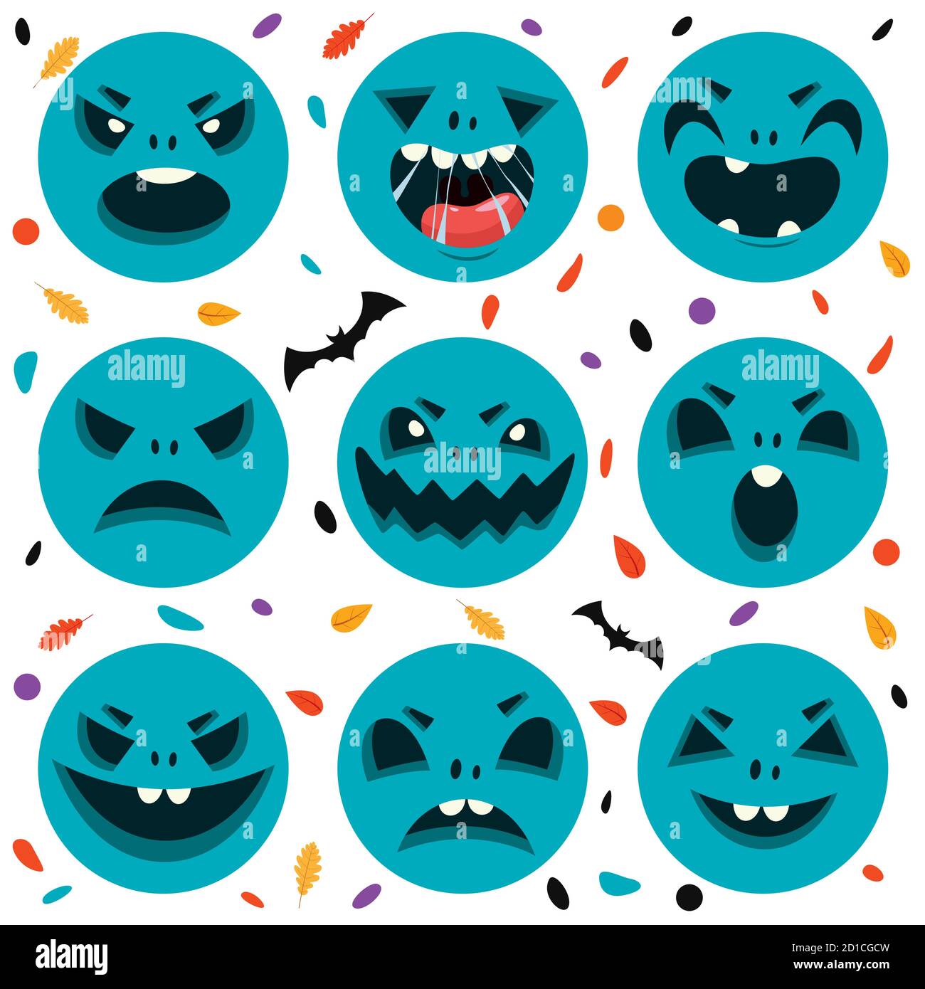 Halloween Design With Cartoon Character Stock Vector Image & Art - Alamy