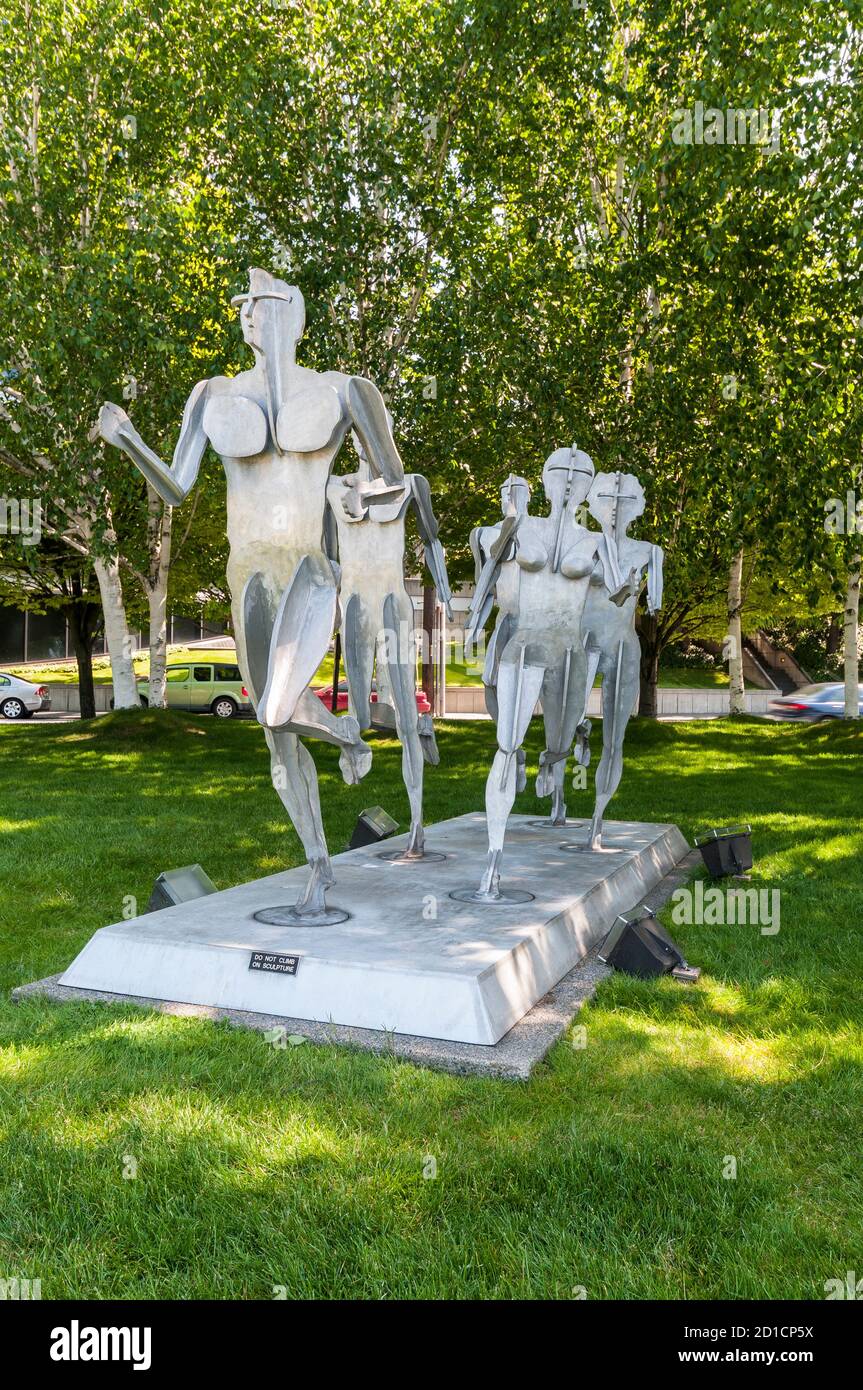 Runners sculpture in Olympic Sculpture Park, Belltown, Seattle ...