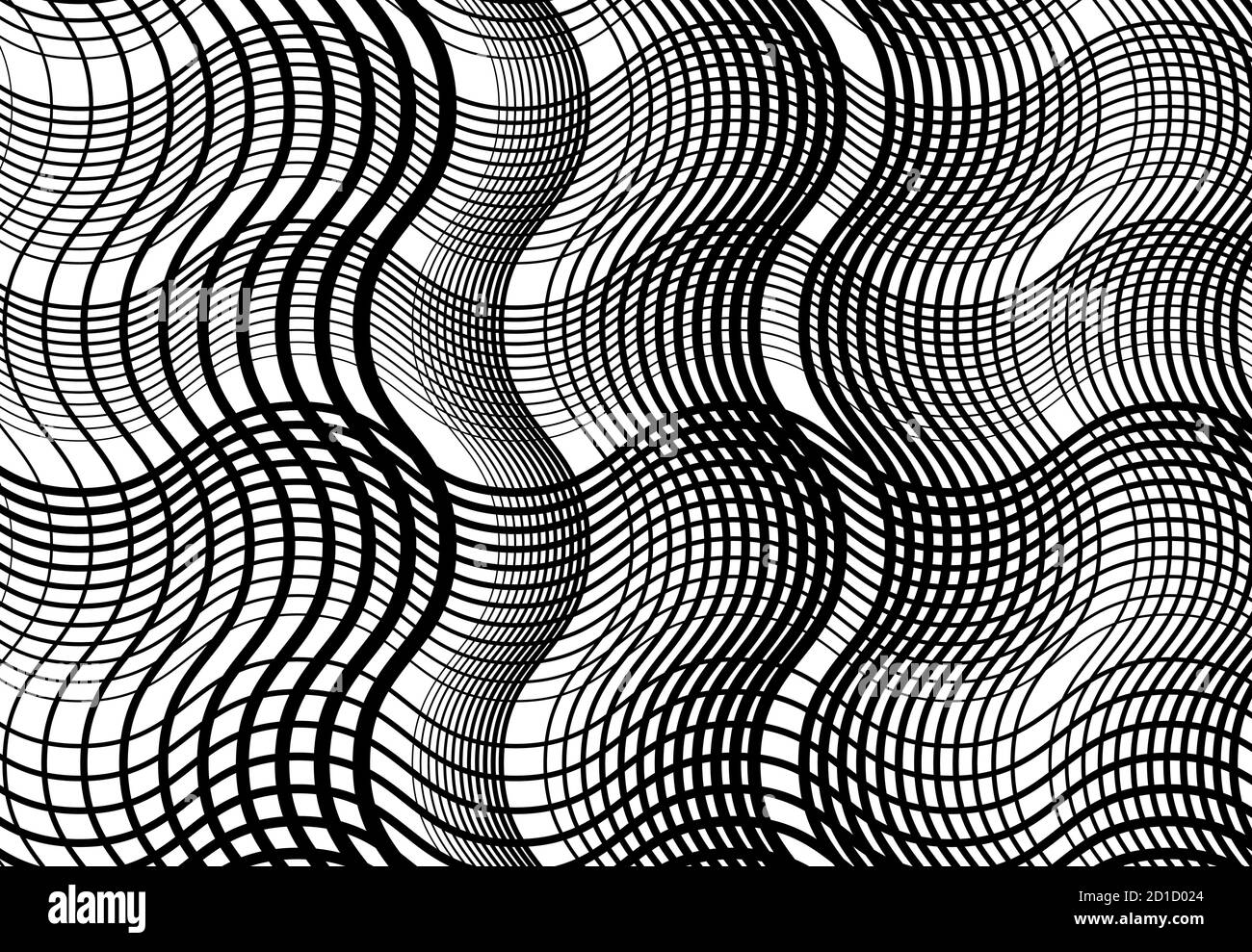 Wavy, billow, undulate lines reticulate, snake-skin mesh, grid ...