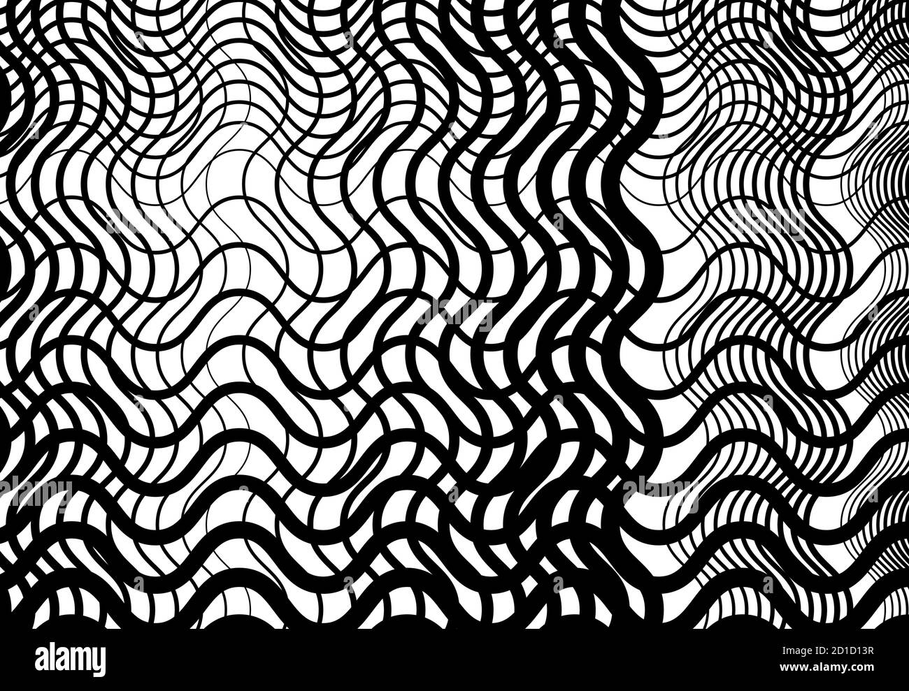 Wavy, billow, undulate lines reticulate, snake-skin mesh, grid ...