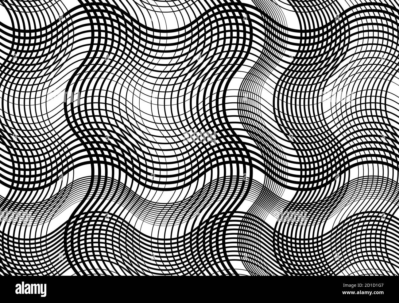 Wavy, billow, undulate lines reticulate, snake-skin mesh, grid ...