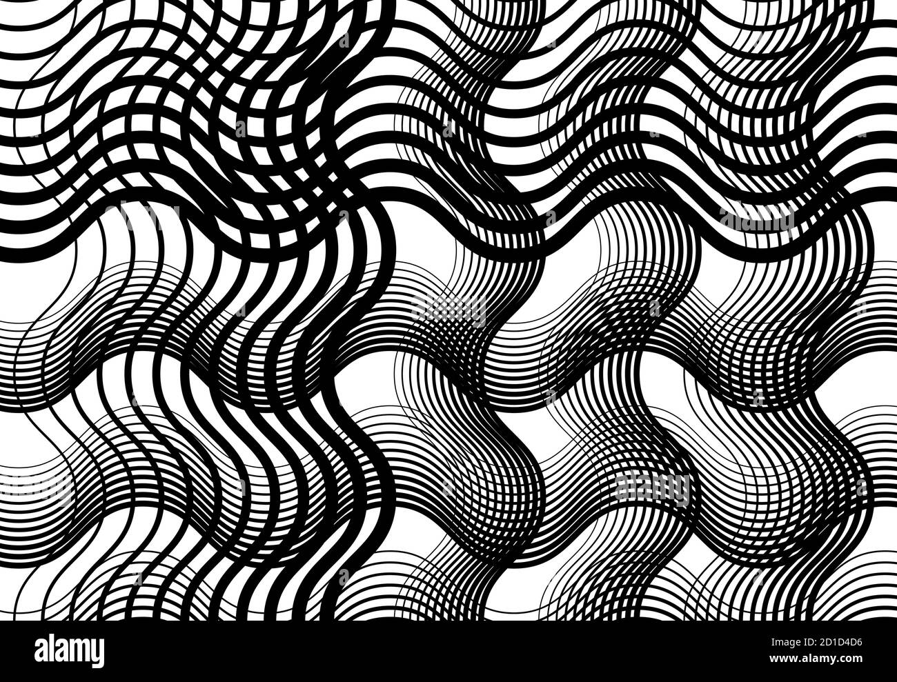 Wavy, billow, undulate lines reticulate, snake-skin mesh, grid ...