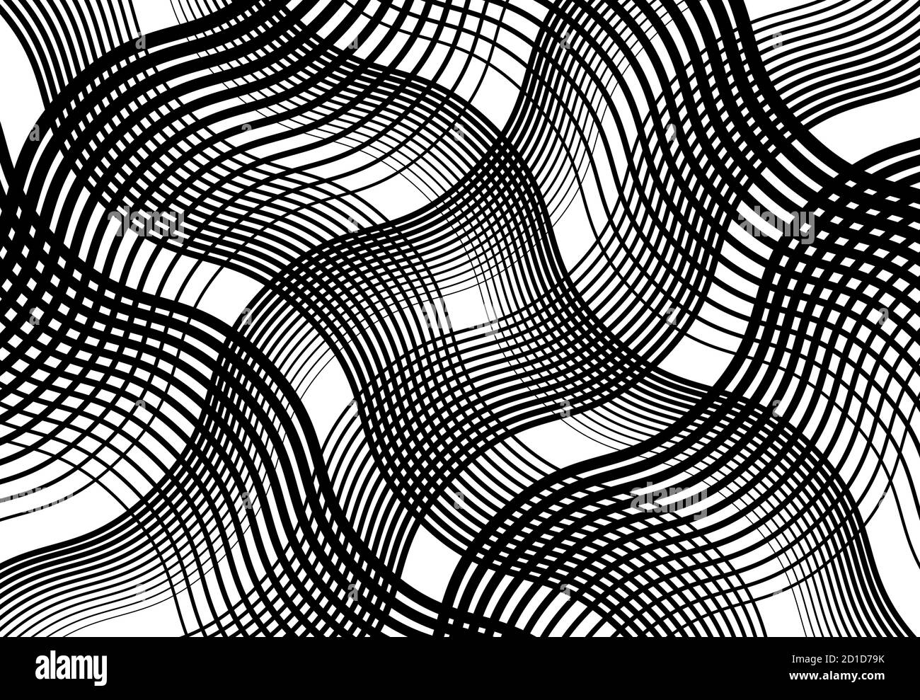 Wavy, billow, undulate lines reticulate, snake-skin mesh, grid ...