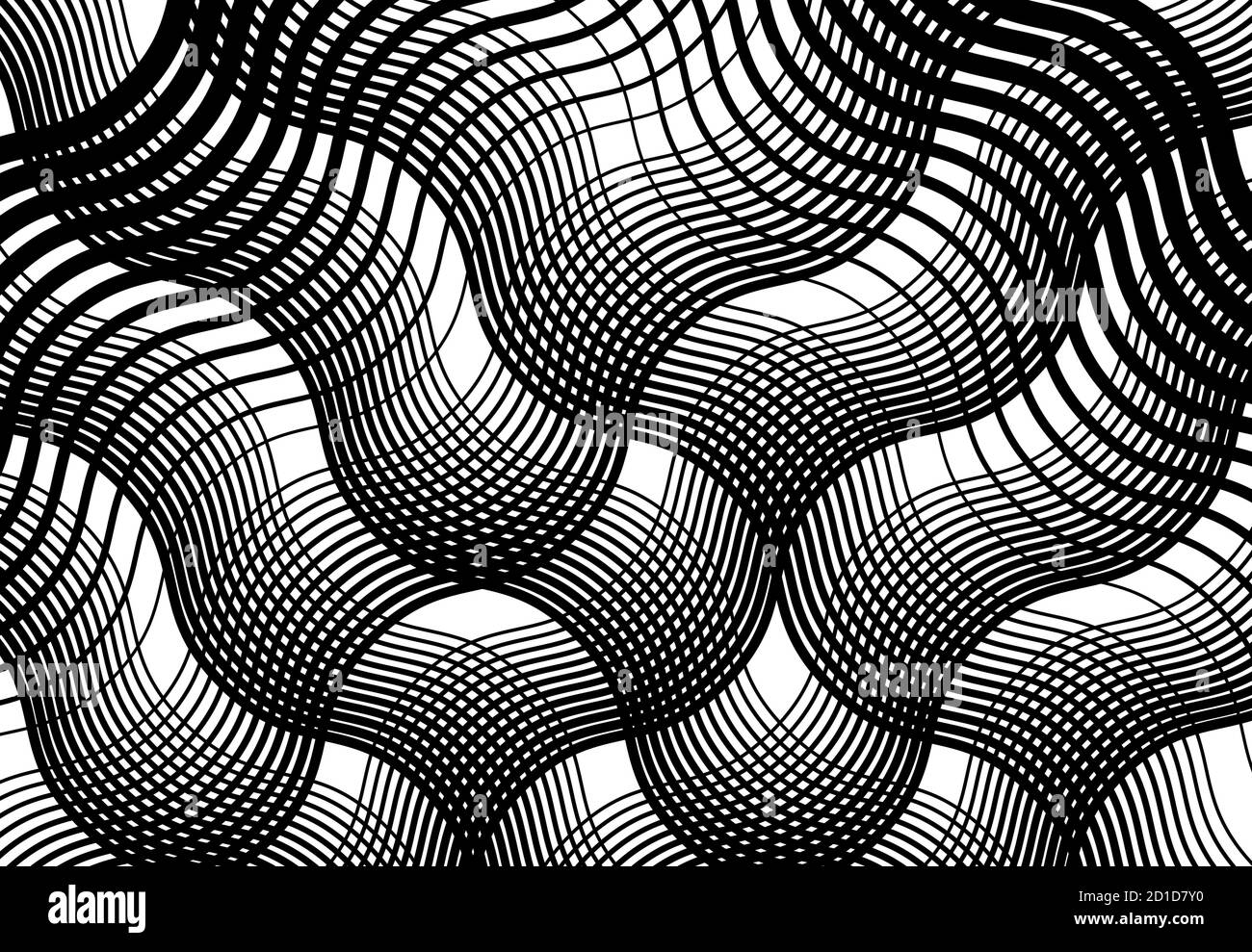 Wavy, billow, undulate lines reticulate, snake-skin mesh, grid ...