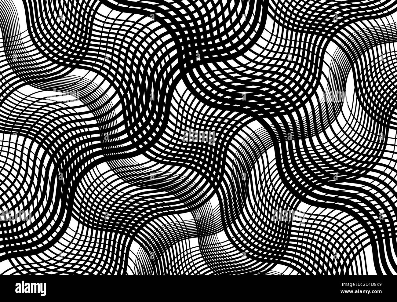 Wavy, billow, undulate lines reticulate, snake-skin mesh, grid ...