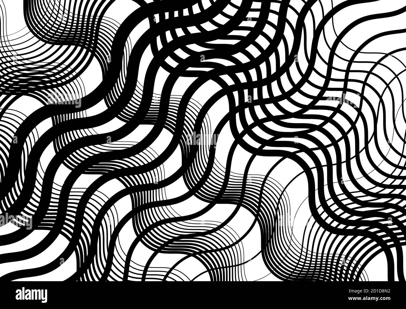 Wavy, billow, undulate lines reticulate, snake-skin mesh, grid ...