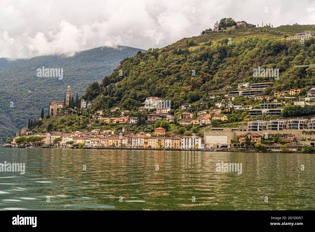 The town of Morcote on Lake Lugano in Ticino, Circolo di Carona ...