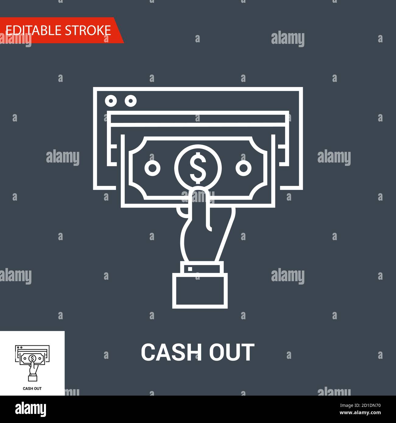 Cash Out Icon. Thin Line Vector Illustration Stock Vector Image & Art ...