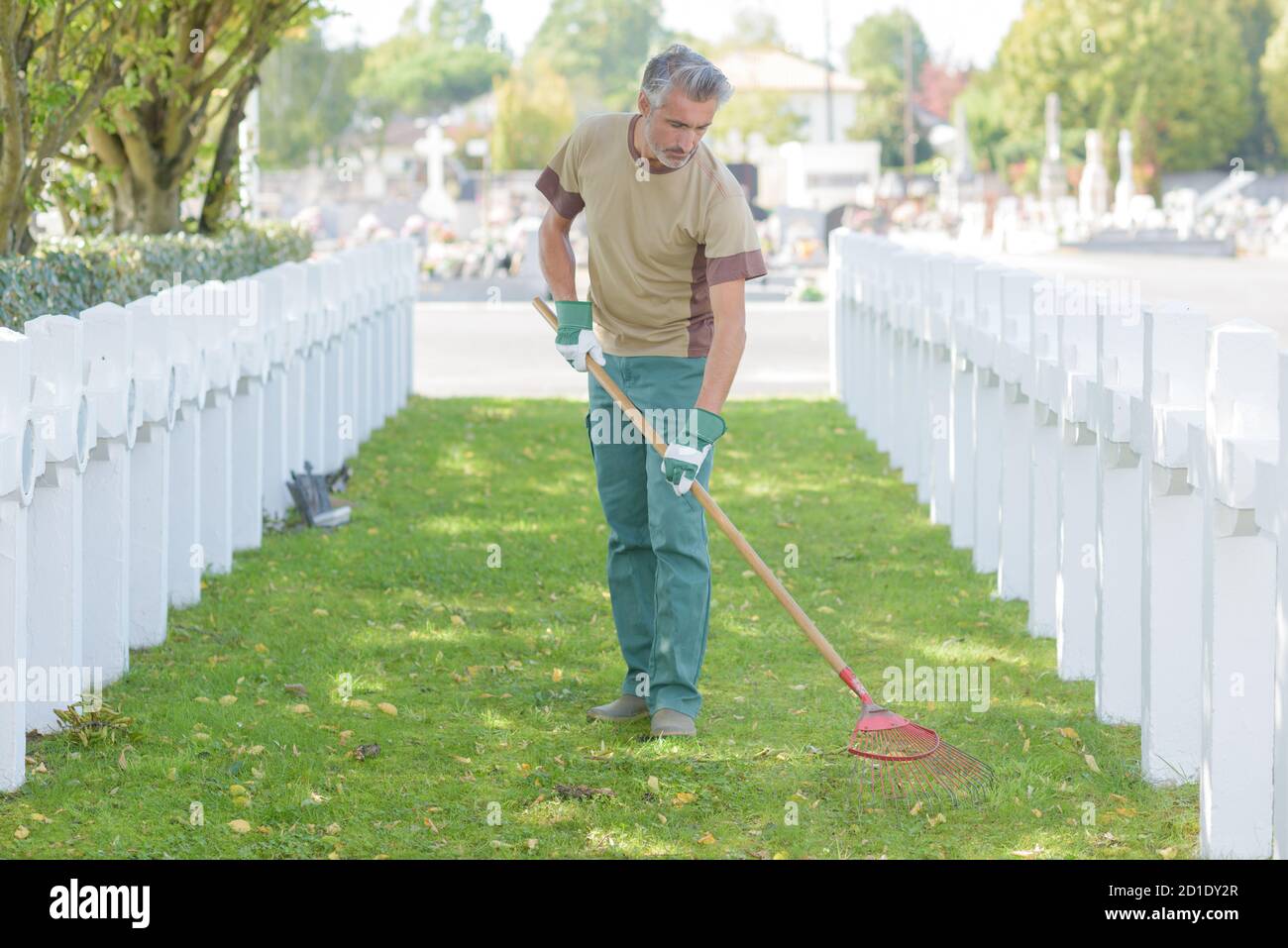 portrait of man garden cleaning Stock Photo - Alamy