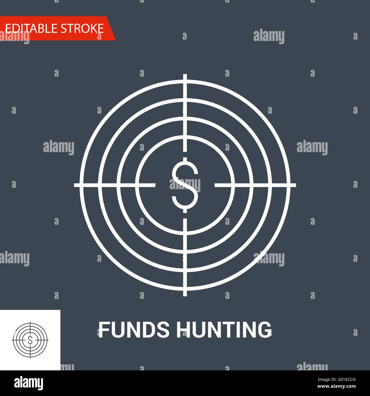 Funds Hunting Icon. Thin Line Vector Illustration Stock Vector Image ...