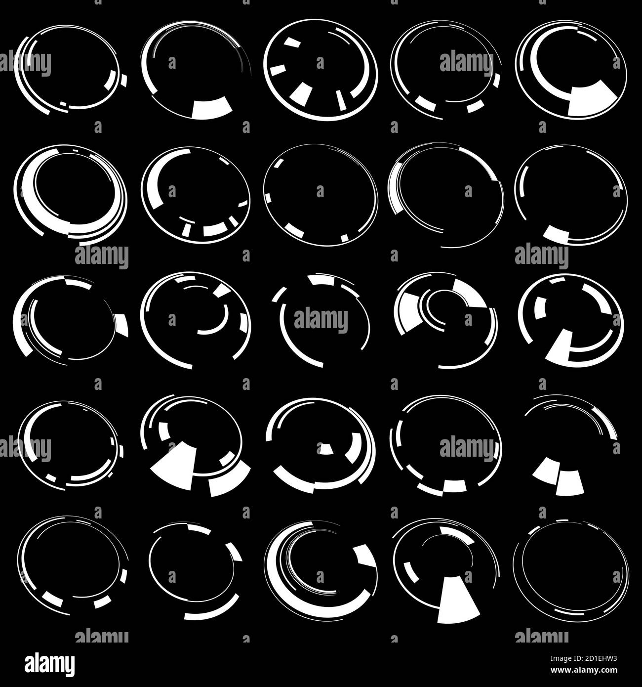 Sci-fi concentric, geometric ring, circle UI, GUI design element Vector ...