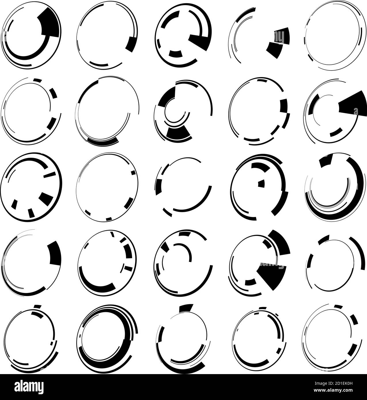 Sci-fi concentric, geometric ring, circle UI, GUI design element Vector ...