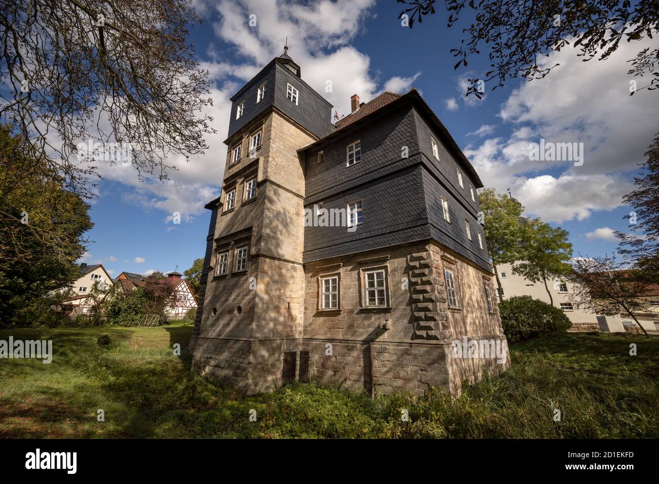 ormer moated castle Moggenbrunn in Meeder, Germany Stock Photo - Alamy