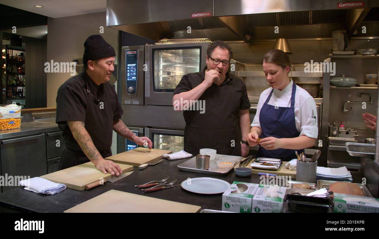 THE CHEF SHOW, from left: Roy Choi, Jon Favreau, Jessica Largey ...