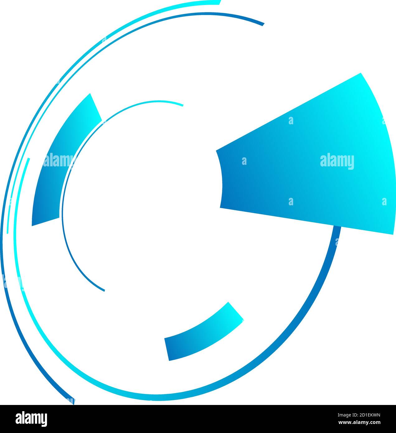 Sci-fi concentric, geometric ring, circle UI, GUI design element Vector ...