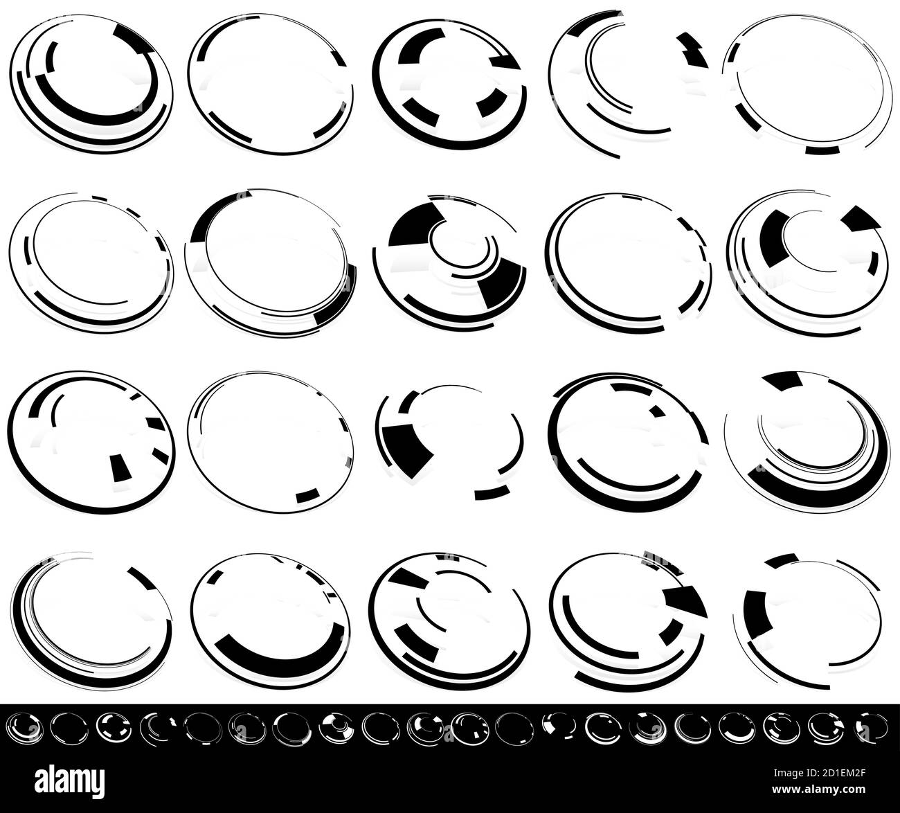 Sci-fi concentric, geometric ring, circle UI, GUI design element Vector ...