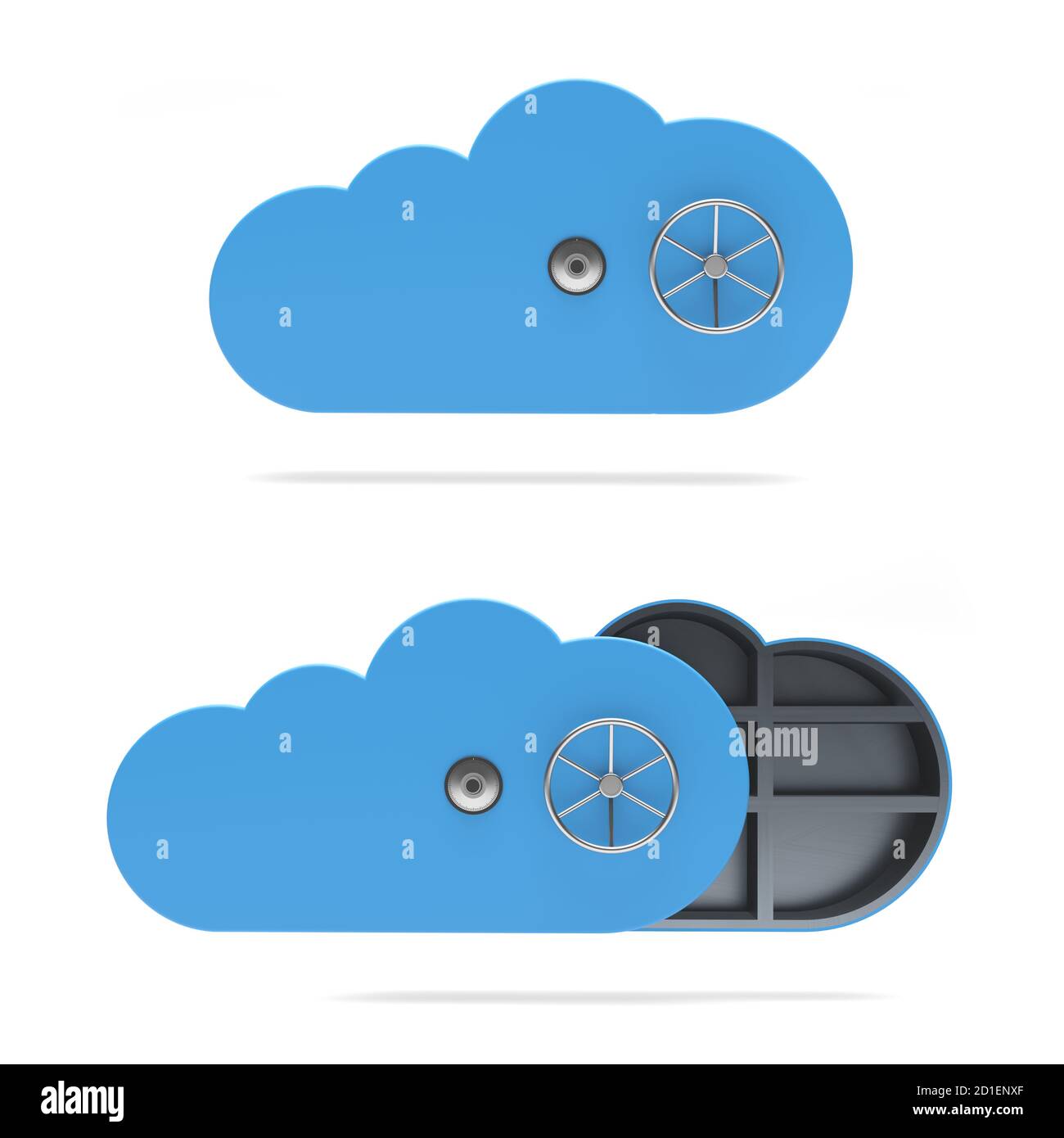 Cloud security icon. Figure of a cloud with security elements. Cloud ...