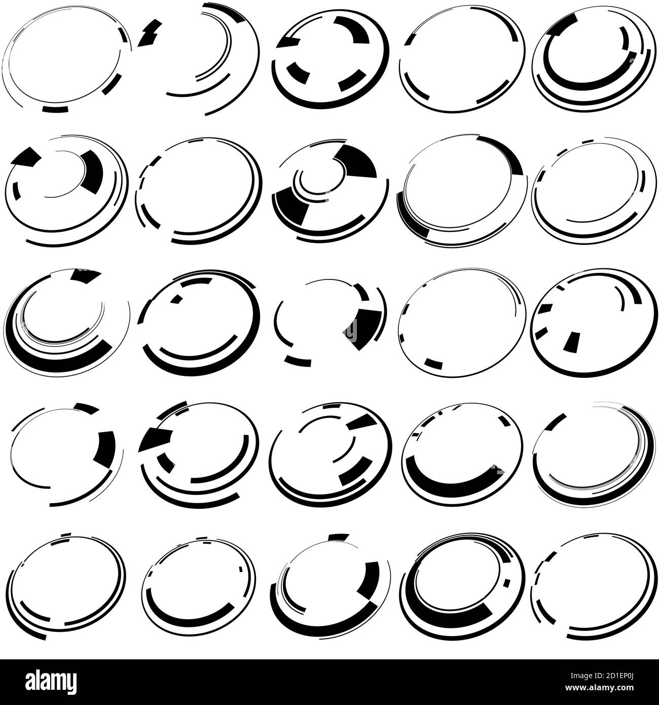 Sci-fi concentric, geometric ring, circle UI, GUI design element Vector ...