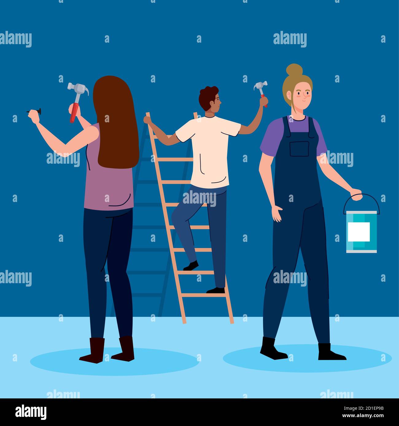 Construction women Stock Vector Images - Alamy