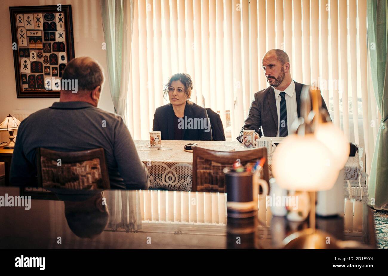 THE SALISBURY POISONINGS, from left: Mark Addy (back to camera), Amber ...