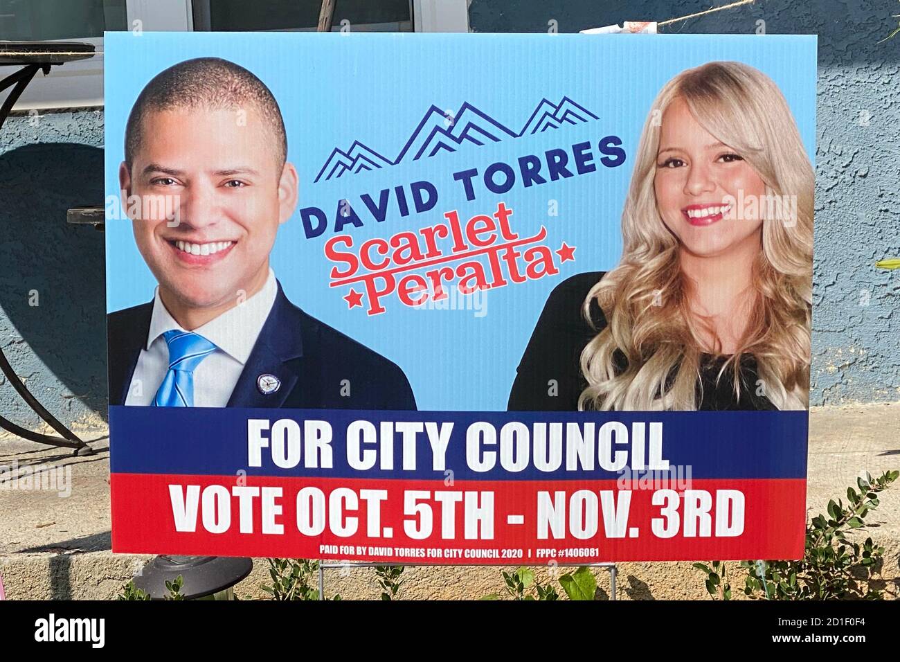 Montebello, United States. 20th Sep, 2020. A sign promoting David ...
