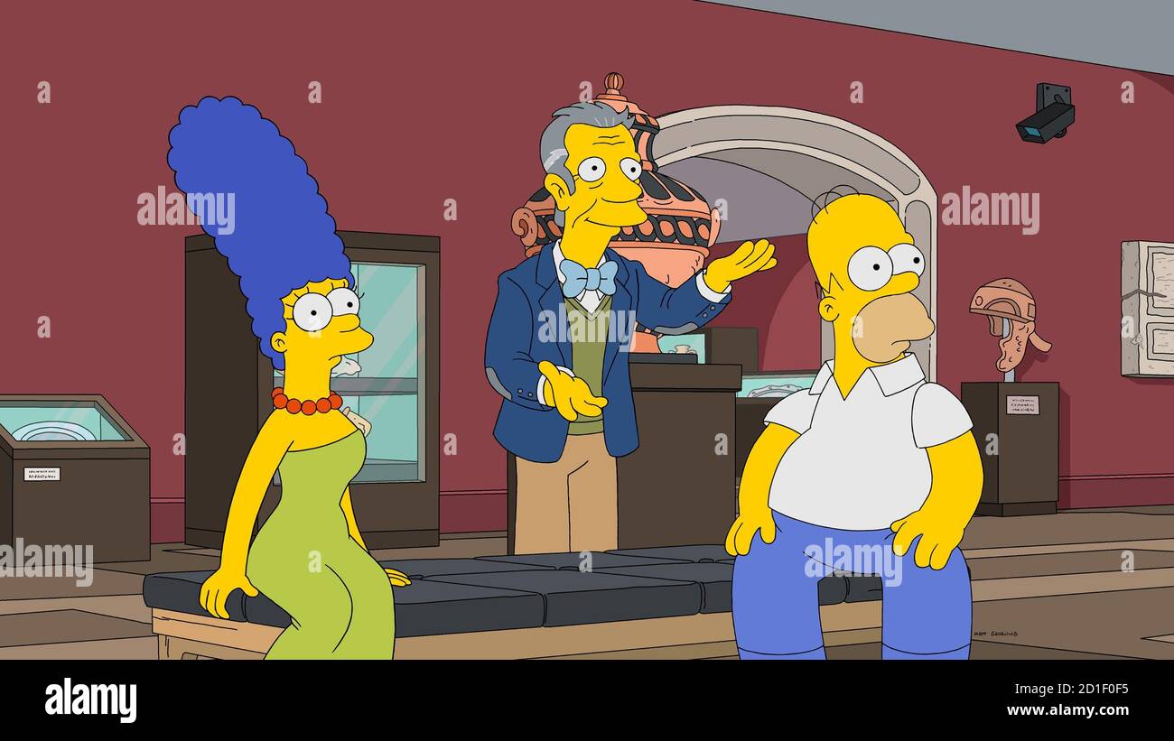 THE SIMPSONS, from left: Marge Simpson (voice: Julie Kavner), guest voice Michael Palin, Homer ...