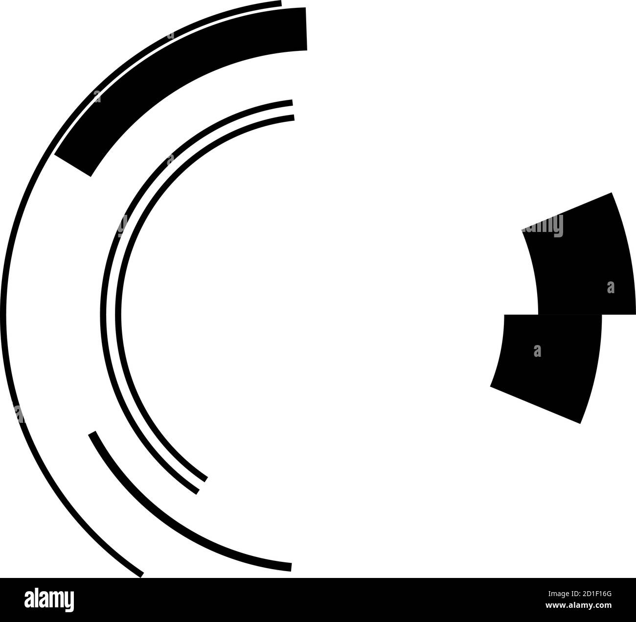 Sci-fi concentric, geometric ring, circle UI, GUI design element Vector ...