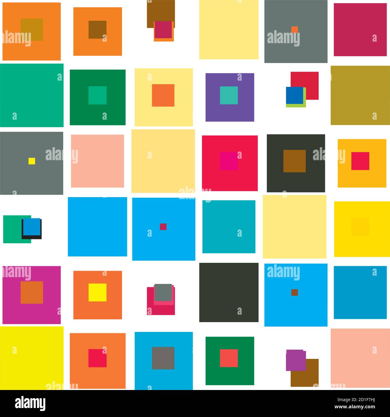 Playful colored overlapping random squares. Abstract geometric vector ...