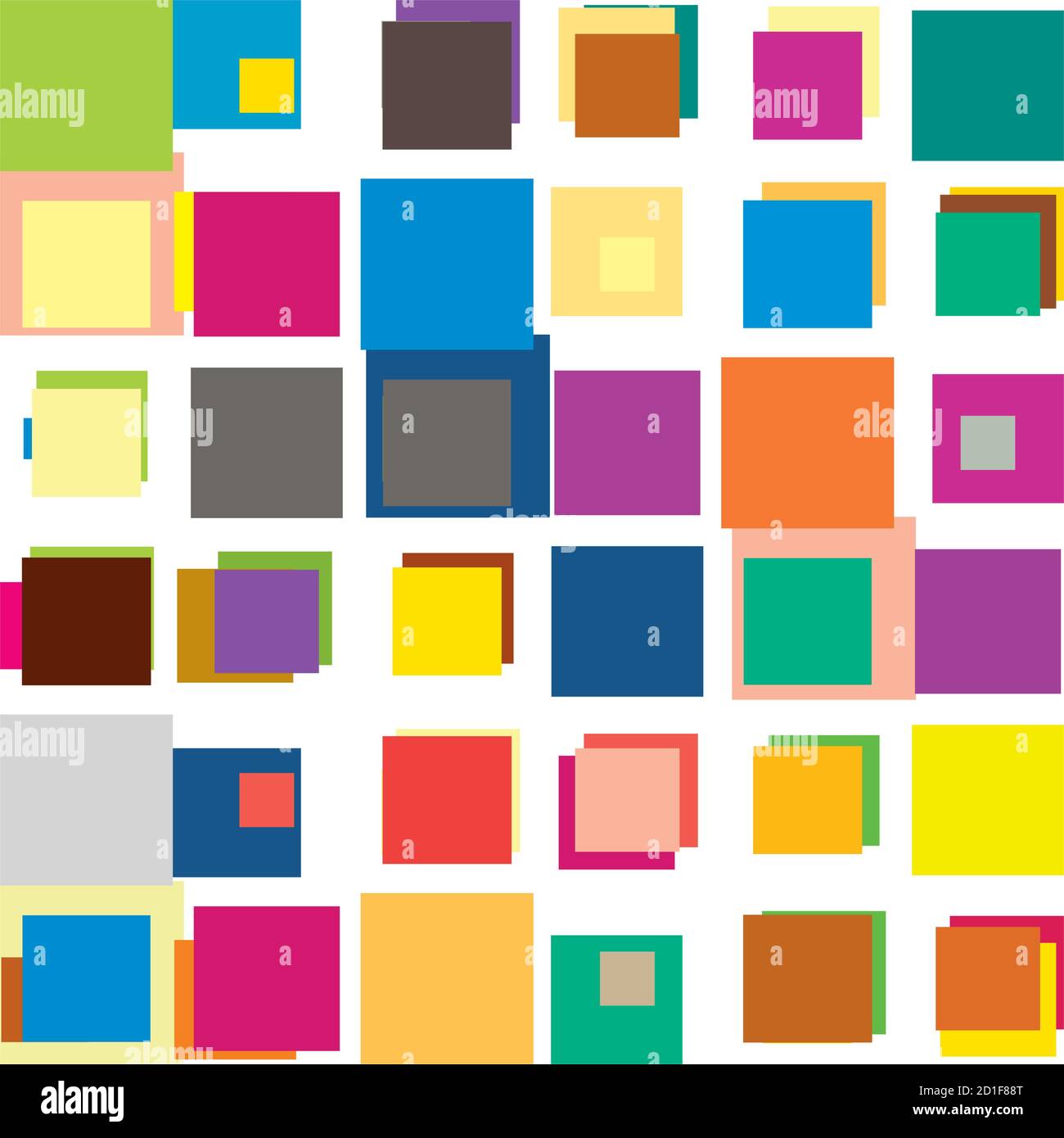 Playful colored overlapping random squares. Abstract geometric vector ...