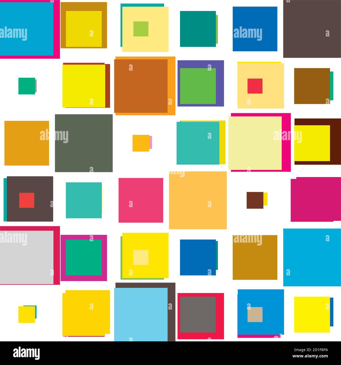 Playful colored overlapping random squares. Abstract geometric vector ...