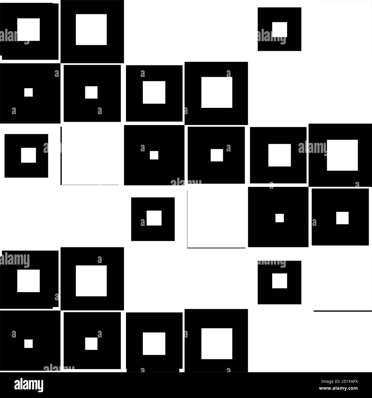Random, chaotic squares geometric pattern, Vector illustrations. Random black and white ...