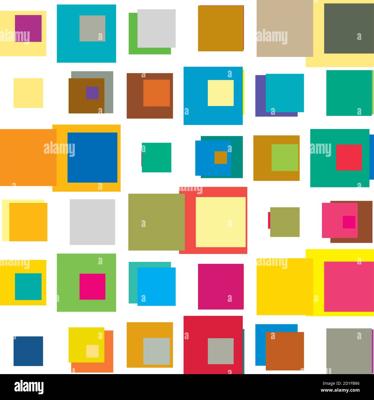 Playful colored overlapping random squares. Abstract geometric vector ...