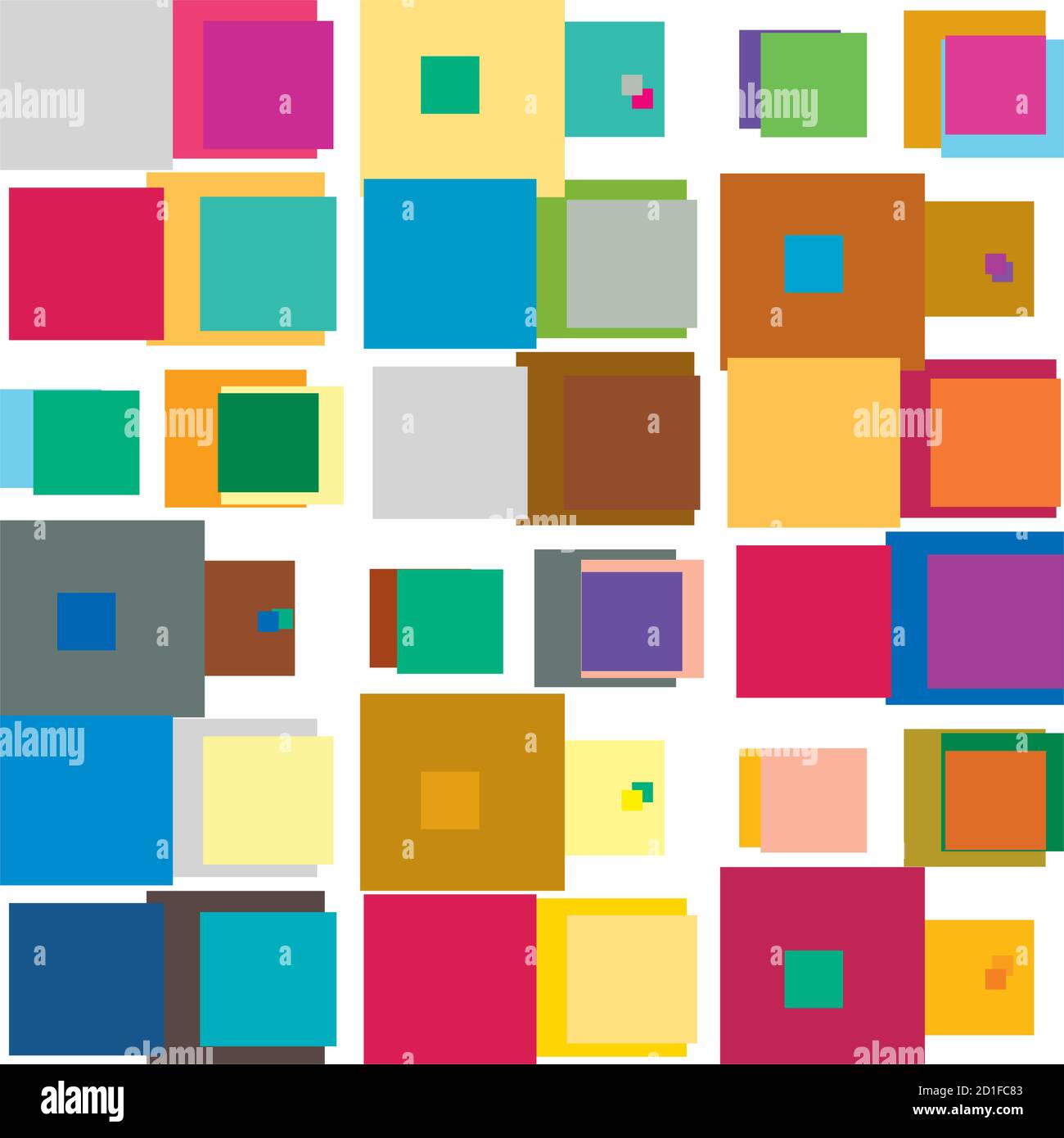 Playful colored overlapping random squares. Abstract geometric vector ...
