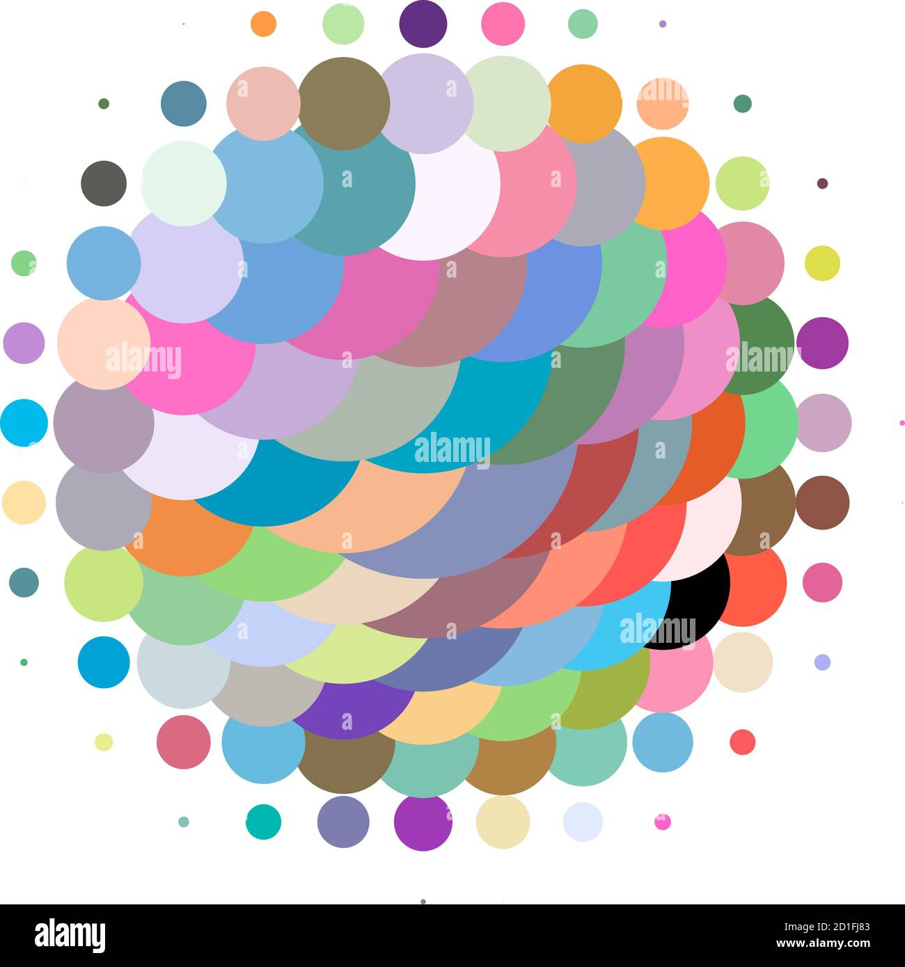 Random colorful dots halftone (half-tone) element. Dotted, circles ...