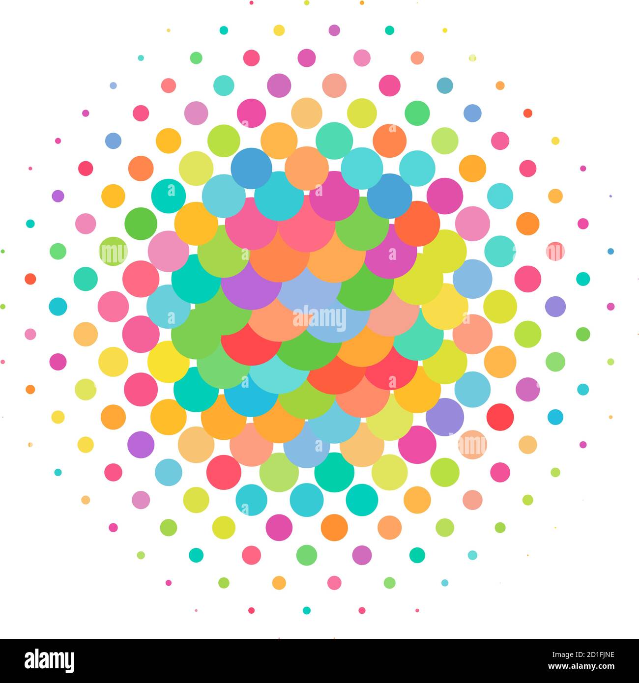 Random colorful dots halftone (half-tone) element. Dotted, circles ...