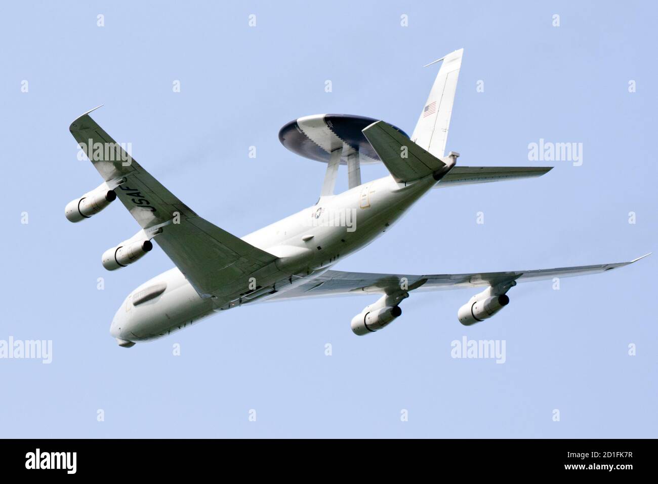 A United States Air Force E-3 Sentry in flight over Airshow London ...