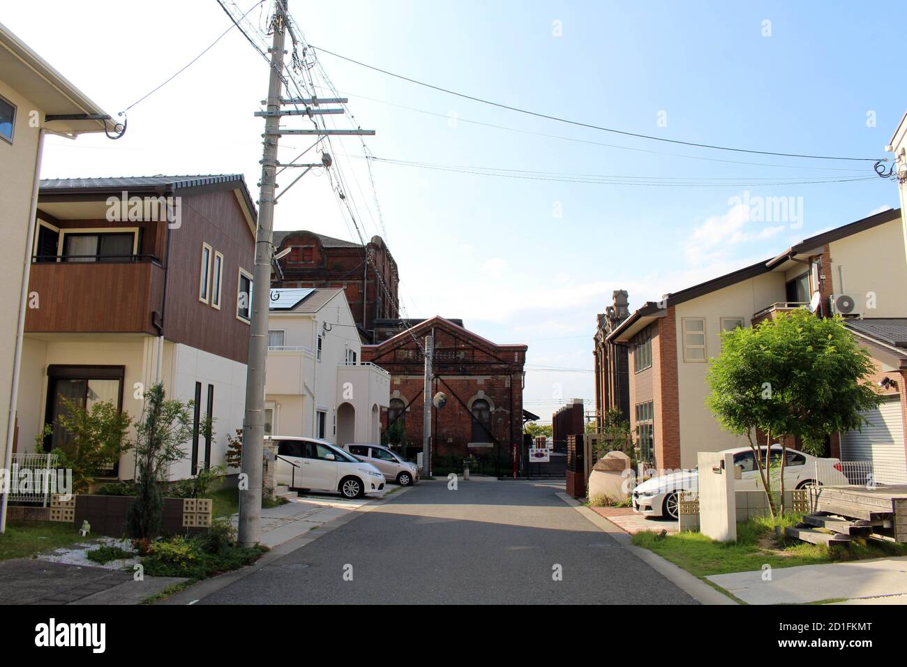 Old colonial buildings in the middle of neighborhood around Moji ...